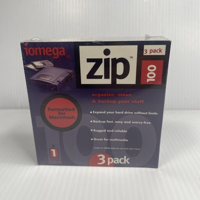 Iomega Zip 100 MB 3-Pack Disks Formatted For Mac NEW SEALED | eBay