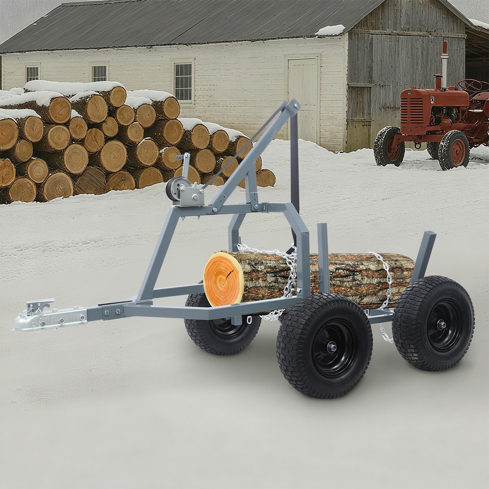 1600lb 24in Log Trailer ATV Log Skidding Arch & Holder Winch Set w ...