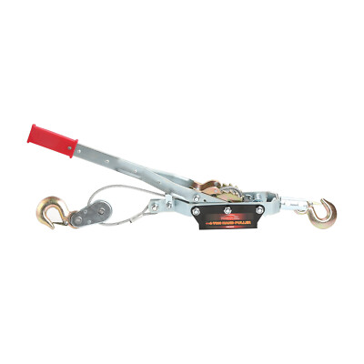 4-Ton (3600KGS) Portable Power Puller w/ 2 Hooks 2 Gear Car Hoist Cable ...