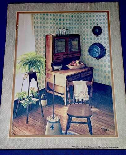 Vintage 1981 Homco C Wray Old Hoosier Cabinet Picture Print Farmhouse ...