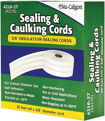 Nu-Calgon 4216-27 Self-Adhesive Sealing and Caulking Cord, Roll, White ...