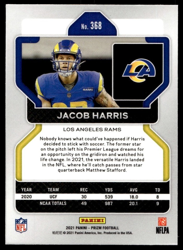 2021 Panini Prizm Jacob Harris Rookie G16 Los Angeles Rams #368 | eBay