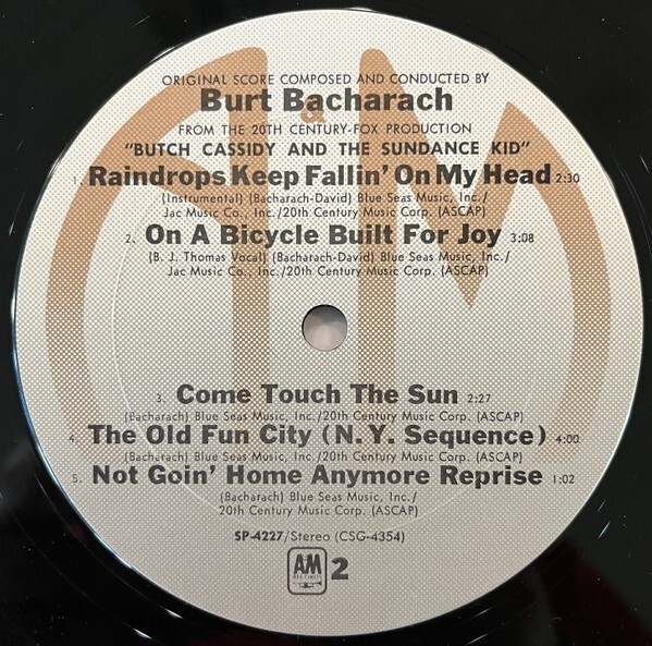 BUTCH CASSIDY & SUNDANCE KID - MUSIC SOUNDTRACK - SNTK #1 | eBay