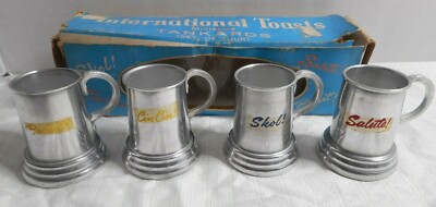International Toasts Mini Tankards Rosheks Dubuque Ia Purchase SET-4 ...