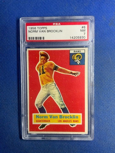 1956 Topps Football Card #6 Norm Van Brocklin (HOF) Los Angeles Rams ...