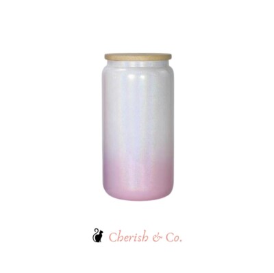 16 oz Ombre Shimmer Sublimation Libbey Beer Can Glass Tumbler With ...