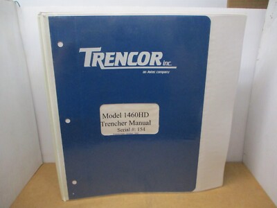 Astec Trencor Model T1460HD Trencher Service & Maintenance Manual | eBay