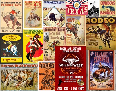 Vintage Rodeo Poster Artr Collage Mouse Pads Stunning Photos | eBay