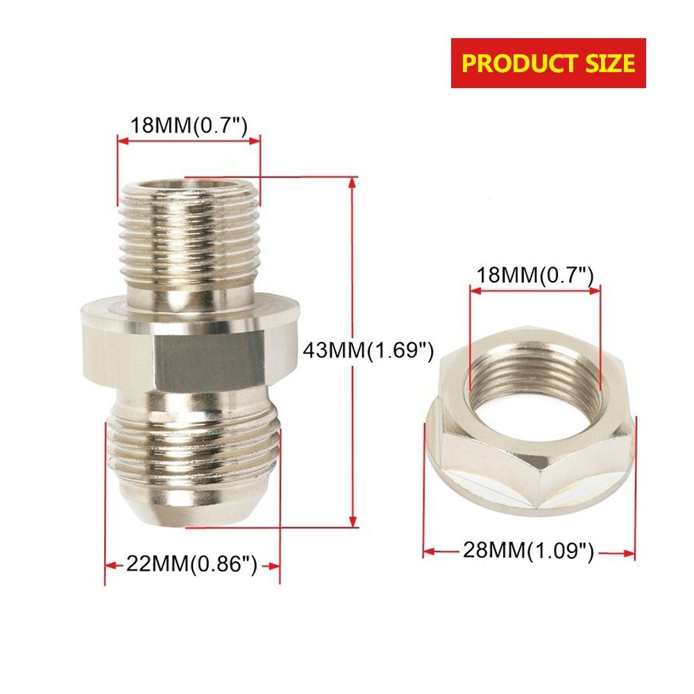 AN10 10AN Turbo Oil Pan / Oil sump Return Drain Adapter & Fitting M18x1 ...