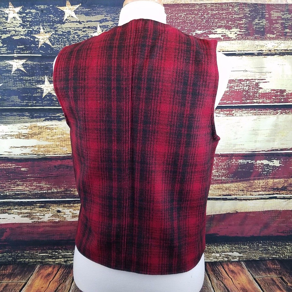 Wyoming Traders Mens Wyoming Wool Cowboy Ranch Wear Vest - RED PLAID | eBay