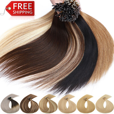 1G Nano Ring Beads Russian 100% Remy Human Hair Extensions Micro Loop ...