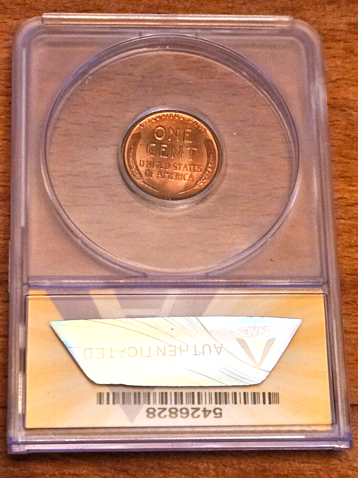 1909 VDB US Lincoln Wheat Cent: ANACS MS 64 Cherry Red Gorgeous Crisp ...