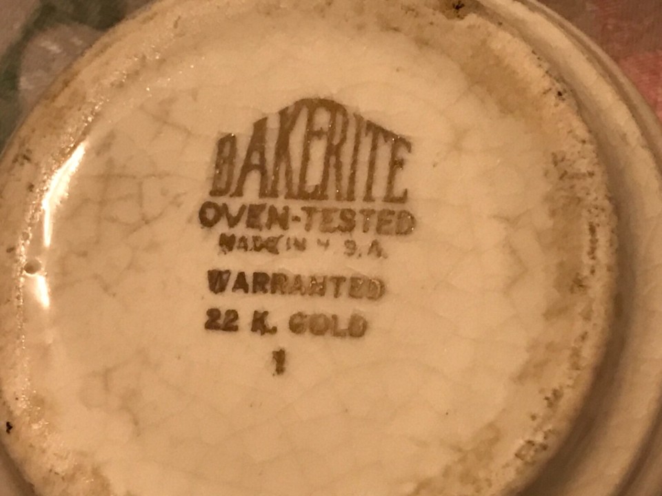 Vintage Set of 4 Bakerite oven tested 22K gold Orange Tulip Bowls | eBay