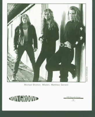 Von Groove rare press photo Canadian Hair metal Mladen Michael Shotton ...