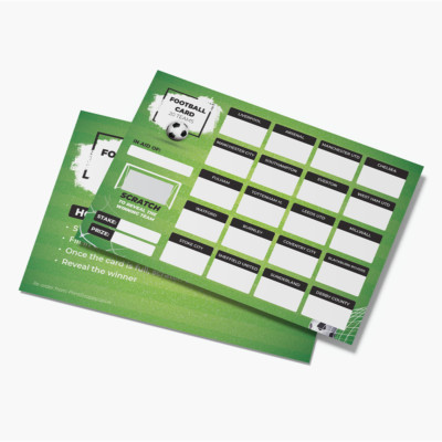 Football Scratch Cards Fundraising - 20 Teams - Charity Club School ...