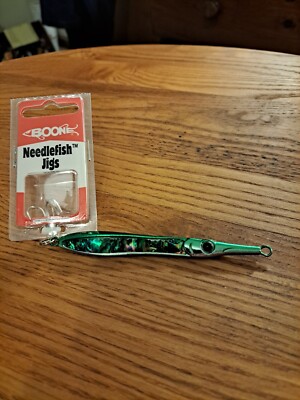 Abalone Shell Boone Needlefish Jig Chrome Green 5" & 1.5 oz weight ...