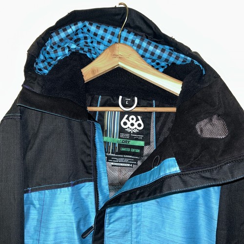 686 Jacket Mens L Blue Full Zip Snowboard Infidry 10000M Limited ...