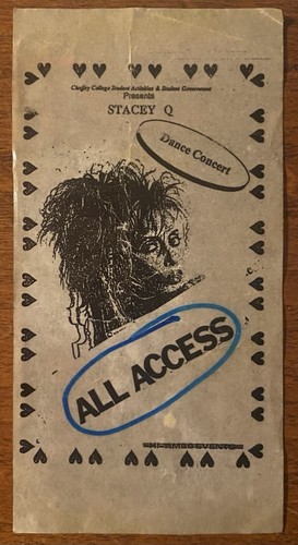 STACEY Q Caffey College 1987 US CONCERT POSTER + FLYER + BACKSTAGE ...