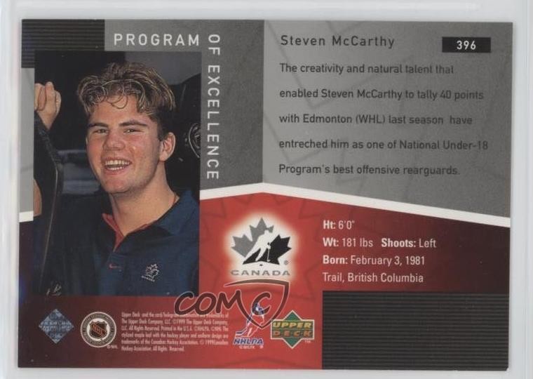1998-99 Upper Deck Program of Excellence Steve McCarthy Steven #396 ...