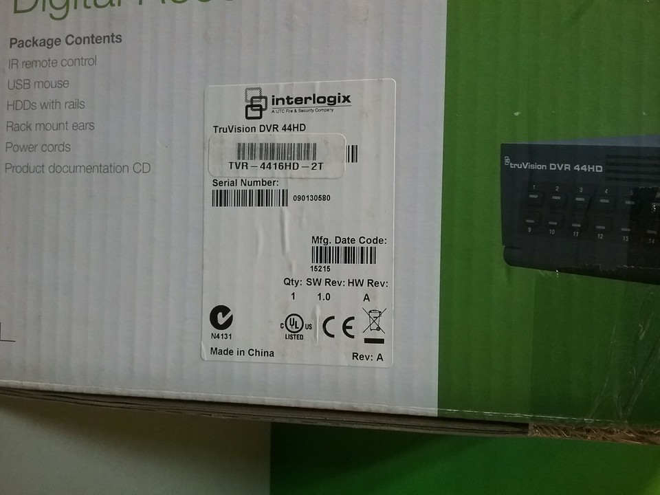 Interlogix TVR-4416HD-2T TruVision HD DVR 44, 1080P H.264, 16 Channel ...