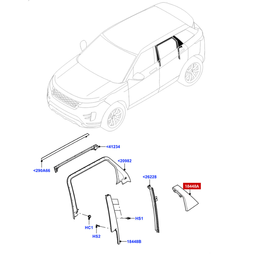 Left Window C pillar Moulding Trim Fit For Range Rover Evoque L551 2020 ...