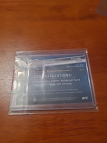 Nice 2017 Topps UFC Anderson Silva Red Refractor Auto #FA-AS. #3/5 MADE ...