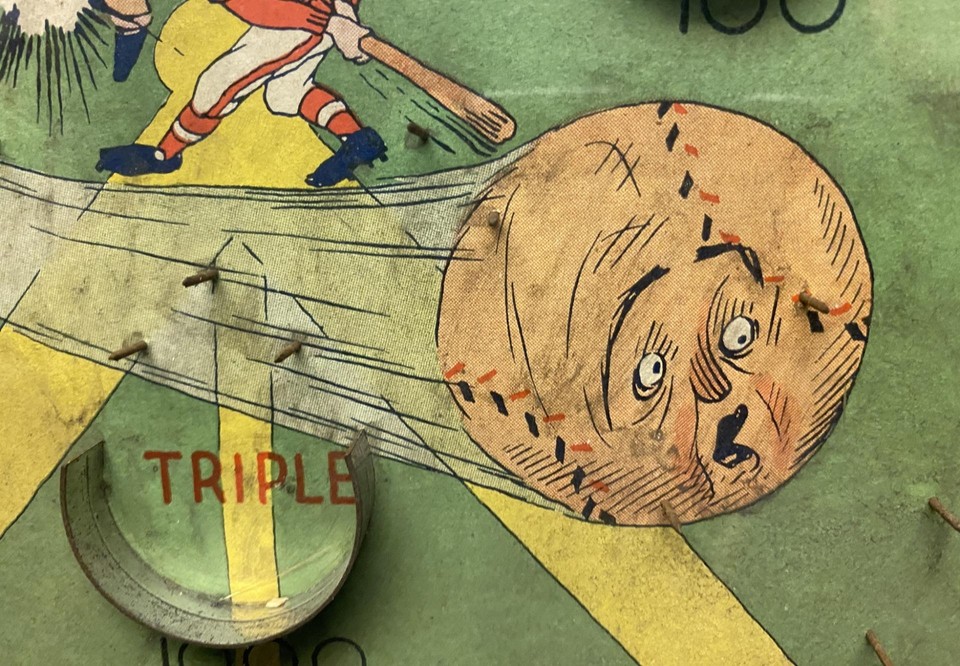 Vintage 1920s Skor-It Baseball Bagatelle Pinball Game Toy Northwestern ...