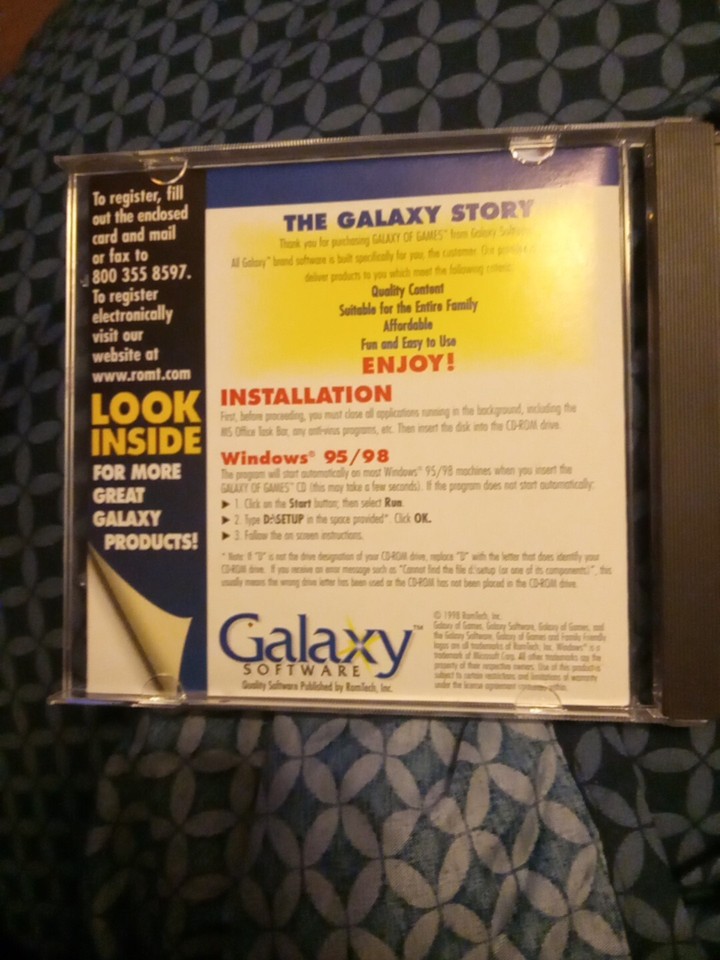 eGames Galaxy of Games Blue Edition 50 Great Games PC C-ROM Windows 95/ ...