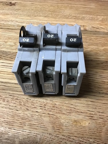 Lot Of 3 Federal Pacific 20 Amp Single Pole Bolt On Breaker NB120 | eBay