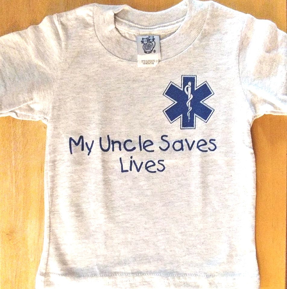 MY UNCLE SAVES LIVES with Star of Life kids T-Shirt - EMS UNCLE Child's ...