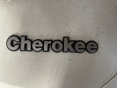 Original Jeep Cherokee SUV metal badge / emblem / 7.25in Logo Cherokee ...