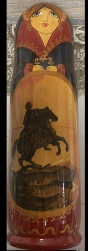 Folk Art Russian Nesting Doll Matryoshka Man On Horse ONLY 1 Doll 15 ...