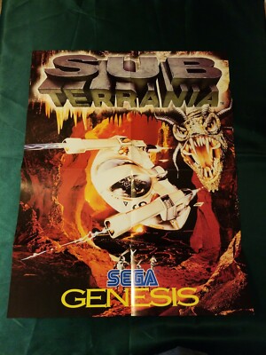 SEGA GENESIS SUB TERRANIA Double Sided Poster 16 x 21 New | eBay