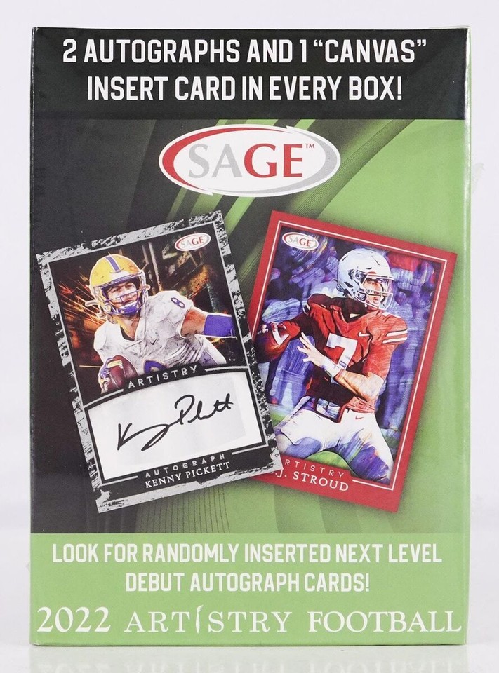 SAGE 2022 Sage Artistry Football Hanger Box - 73 Cards for sale online ...