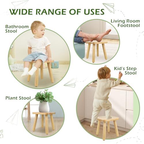 Wooden Step Stools for Kids, Child Stool fit with Sensory Table, Small ...