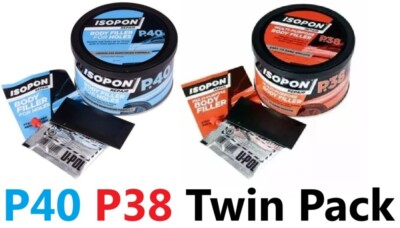 1 x Davids Isopon P38 250ml Car Body Filler & 1 x P40 Fibreglass Filler ...