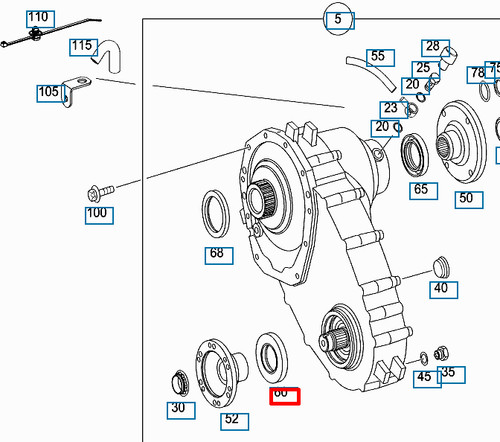 NEW MERCEDES BENZ VIANO W639 DIFFERENTIAL SHAFT SEAL RING A0179975547 ...
