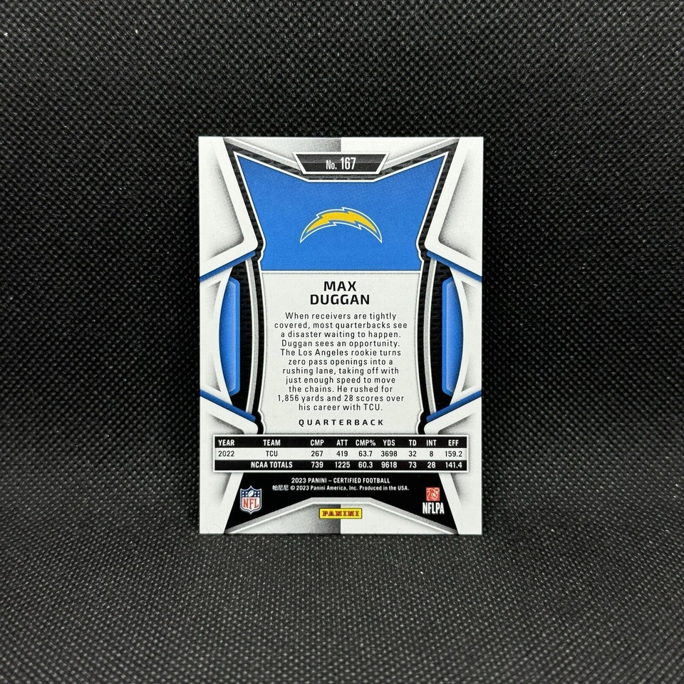 Max Duggan /199 Los Angeles Chargers 2023 Certified #167 RC Rookie | eBay
