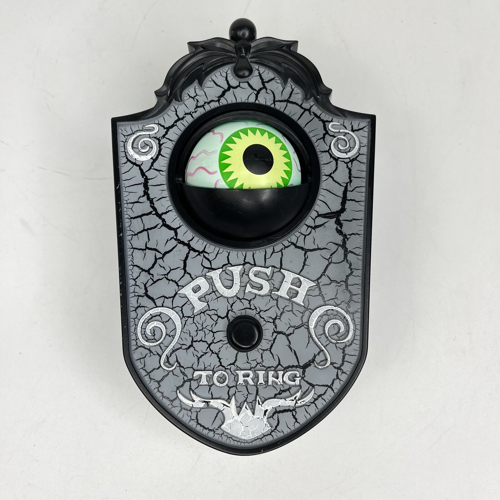 Gemmy Halloween Eyeball Doorbell Push To Ring Light Up Talking Prop ...