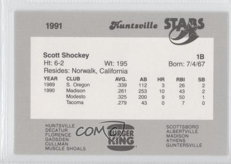 1991 Burger King Huntsville Stars Scott Shockey | eBay