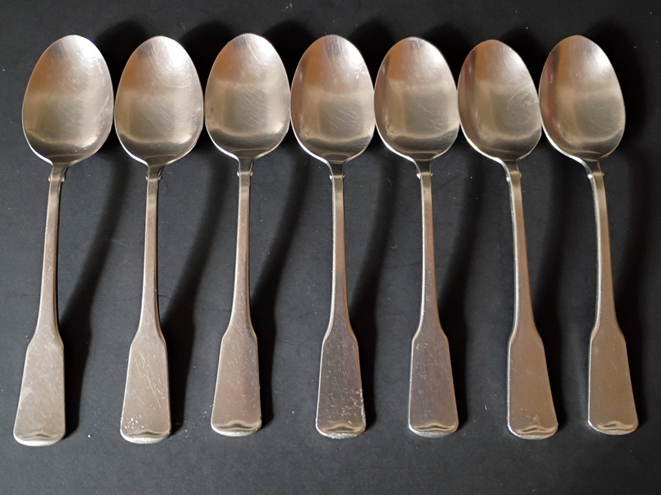 Lot of 7 Oneida American Colonial Stainless Flatware Place Oval Soup ...
