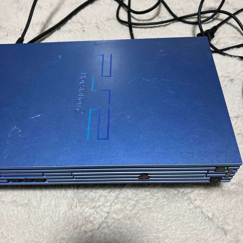 PS2 PlayStation 2 Console Ocean Blue SCPH-37000 Controller Japanese ...