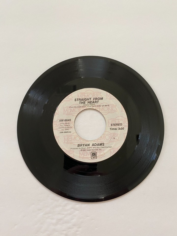 Bryan Adams – "Straight From The Heart" Vinyl, 7", 45 RPM, Single Pop ...