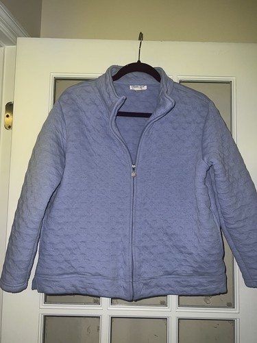 Coldwater creek womens purple snowflake pattern full zip weather jacket ...