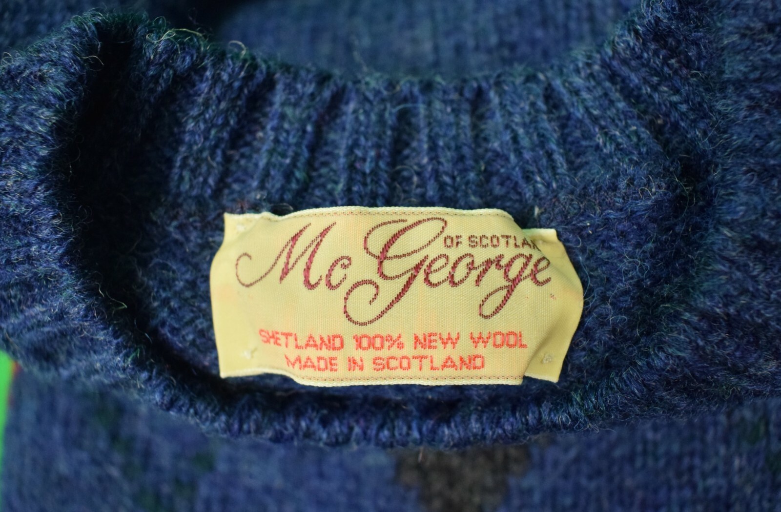 McGeorge Scottish Shetland Argyle Crewneck Sweater Sz 44 New/ Deadstock ...