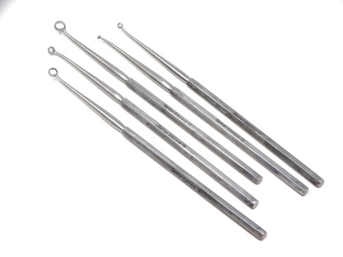 Set Of 5 Buck Ear Curettes Blunt Curved Ent Surgical Instruments | eBay