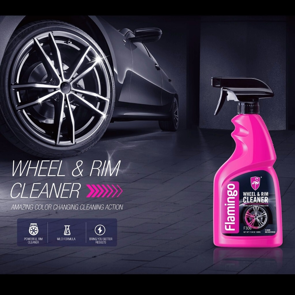 Flamingo Wheel & Rim Cleaner Colour Changing 500ml Alloy Mag Chrome ...