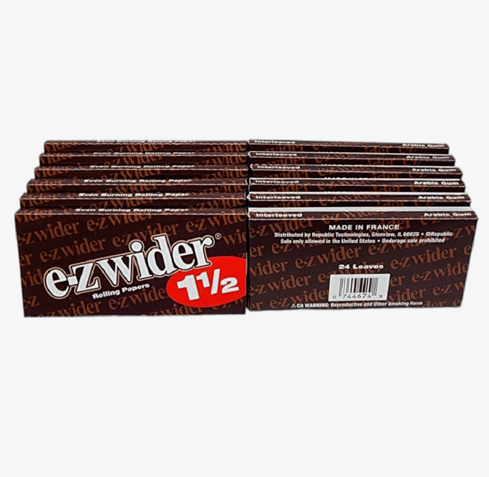 12 x Packs E-Z Wider 1 1/2 (1.5) 24 Papers Per Pack 100% Authentic Free ...