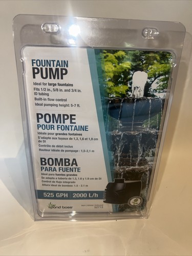 Fountain pump 525 GPH 2000 L/H . Ideal for large fountains fits 1/2”, 5 ...