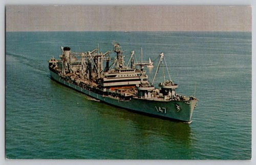 1970s AO-147 USS Truckee US Navy Atlantic Oiler Ship Chrome Postcard ...